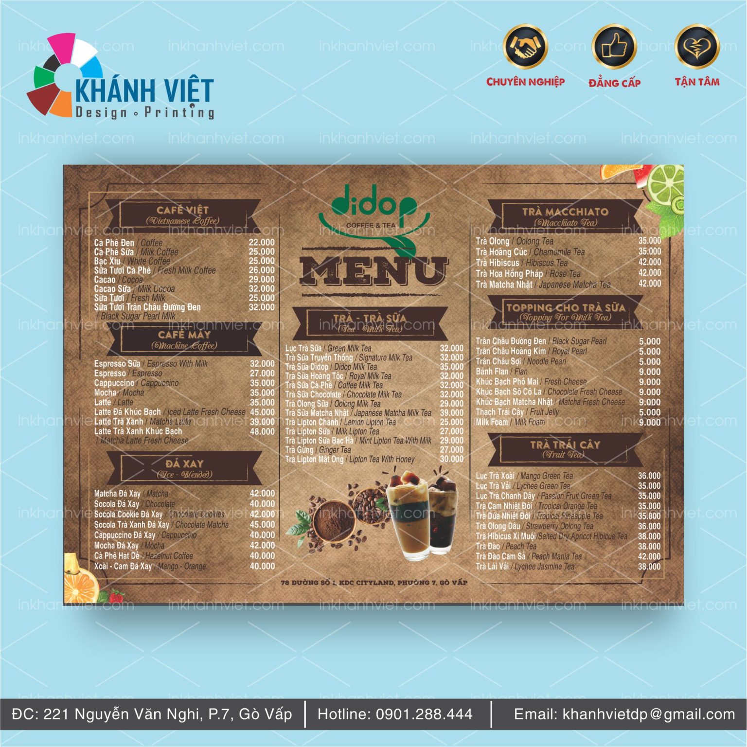 25+ Mẫu Menu Quán Café đẹp, ấn Tượng Và Sáng Tạo - In Khánh Việt