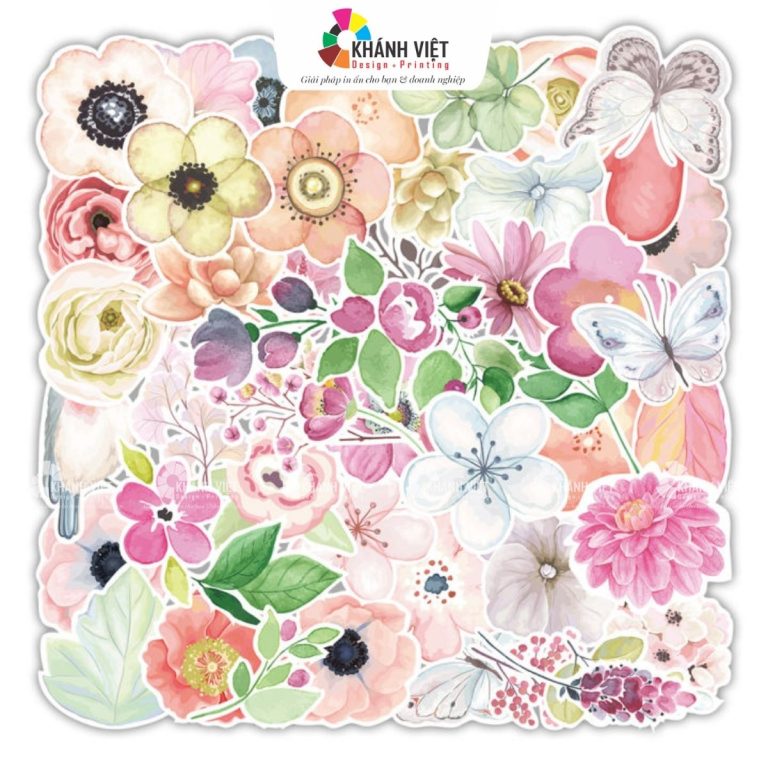 Top 50+ Mẫu Sticker Hoa Đẹp, Xinh Xắn Với Nhiều Màu Sắc